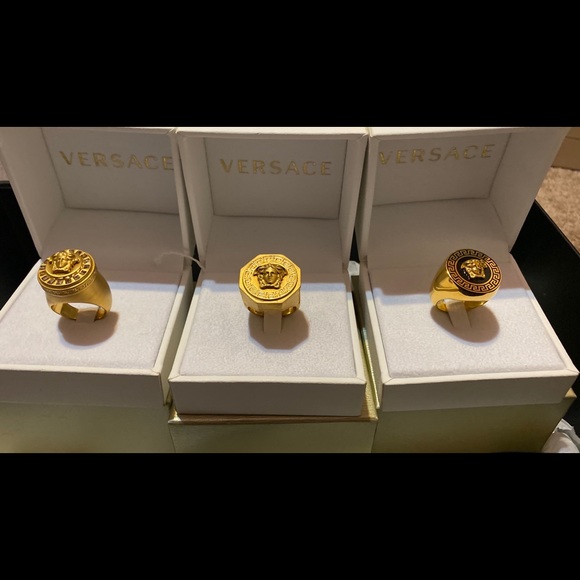 Versace | Accessories | Versace Greek Line Enamel Ring | Poshmark